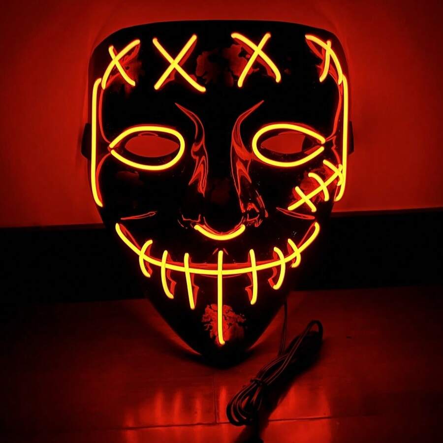 Halloween Luminous Mask Vendetta Mask Cosplay Prop Bar Party EL Cold ...