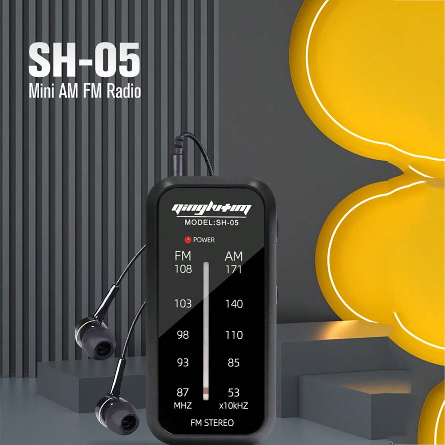 Pocket Radio Mini AM FM Stereo Radio Portable Battery Operated Radio ...