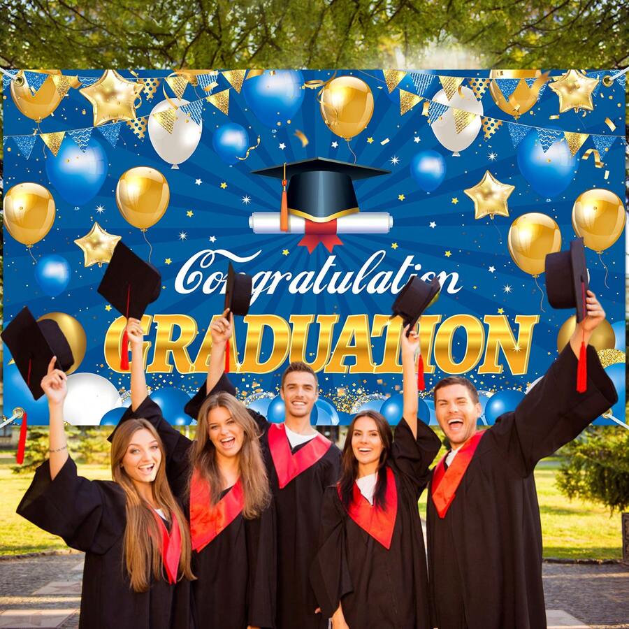 Graduation Party Banner 71x43 Inch Congrats Grad Banner For Graduation Decorations Backdrop 