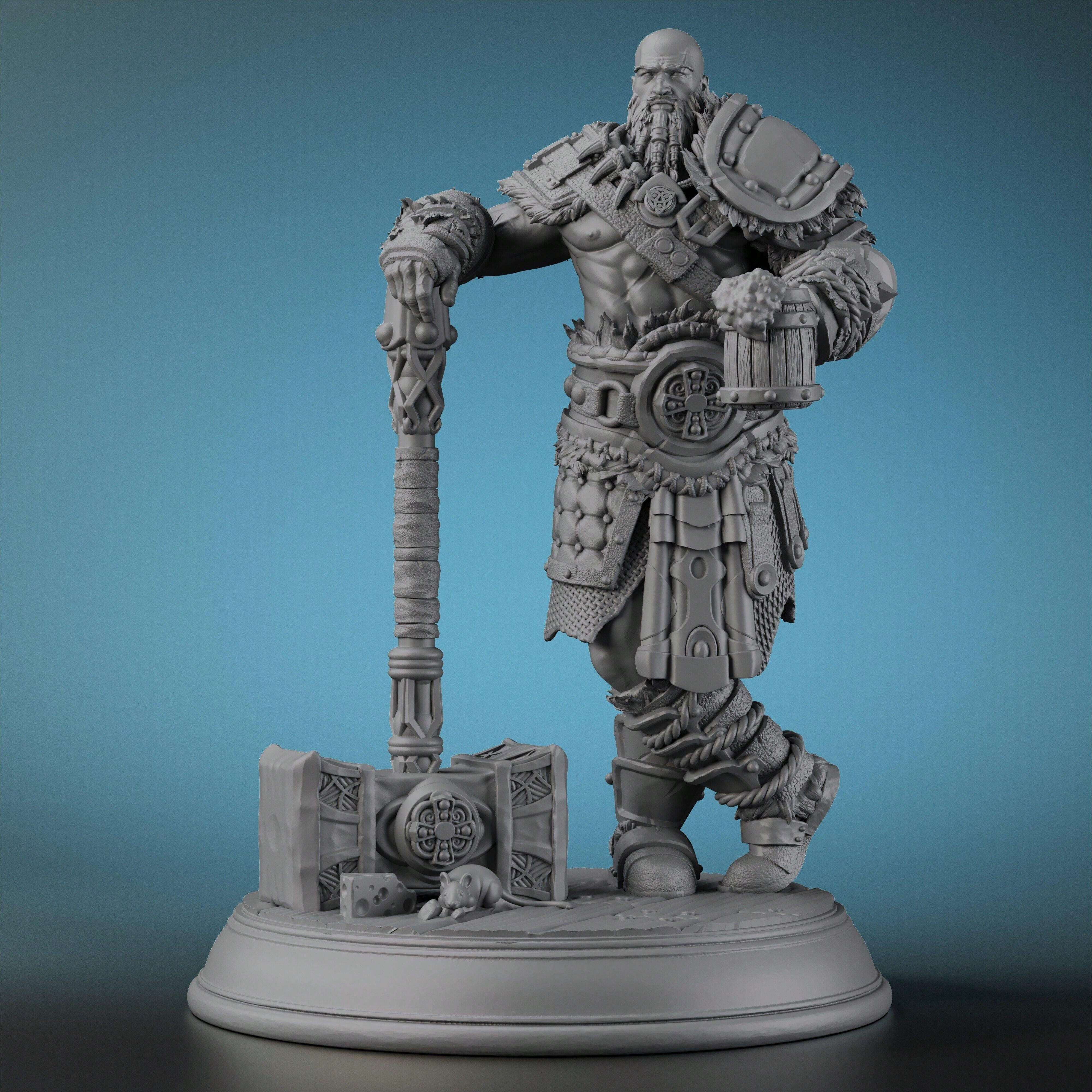 Human Berserker Barbarian Miniature, Male Miniature, Highly Detailed 3d ...