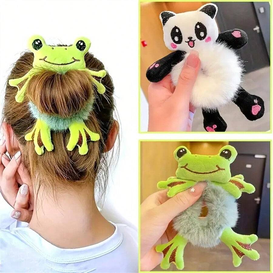 1/2 Pc Adorable Cartoon Plush Headband | Cute Panda & Frog Hair ...