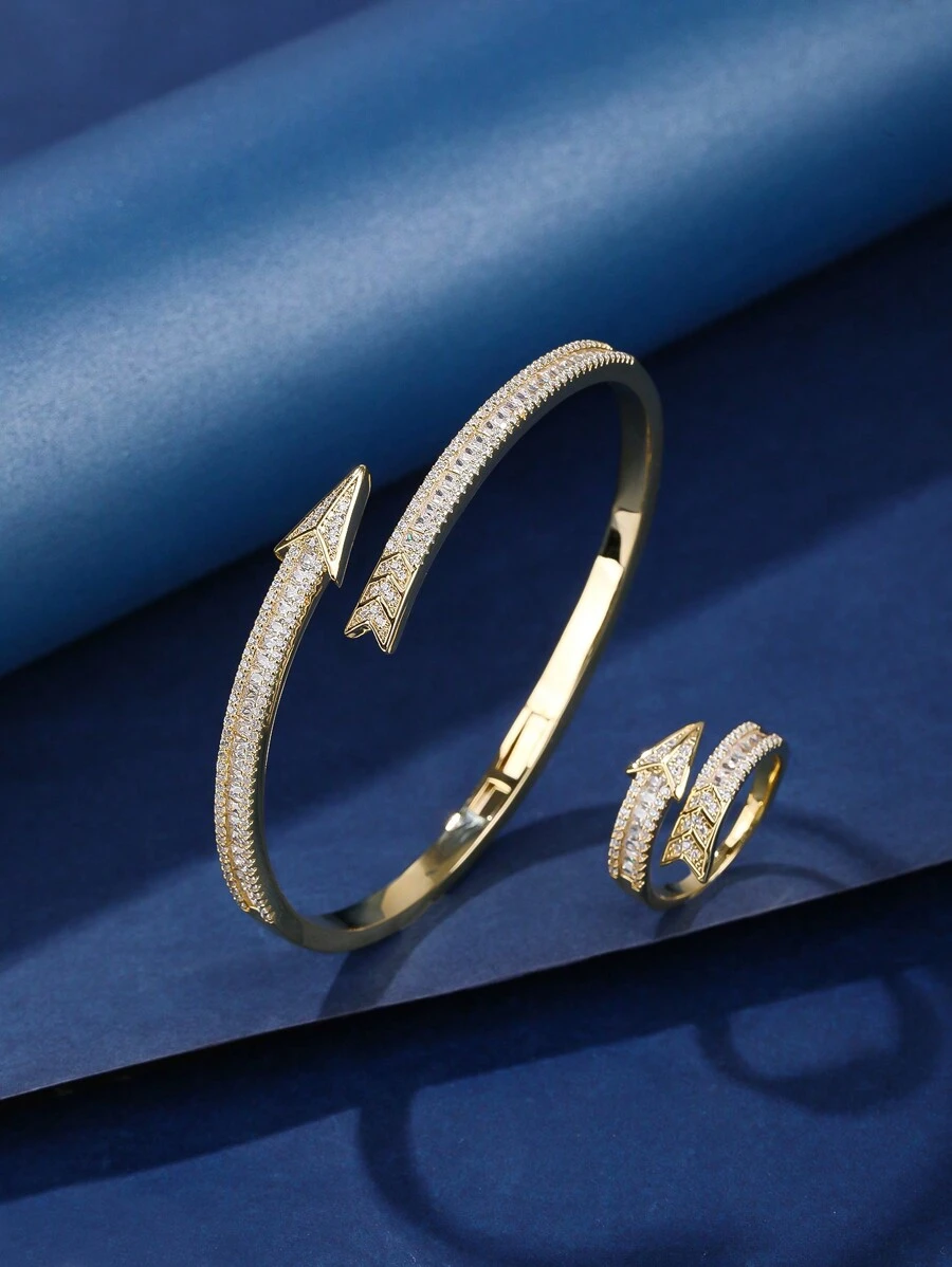 Set De Anillo De Pulsera, Estilo De De Zirconia Con Gota De Aceite, Adecuado Para El Uso Diario ...