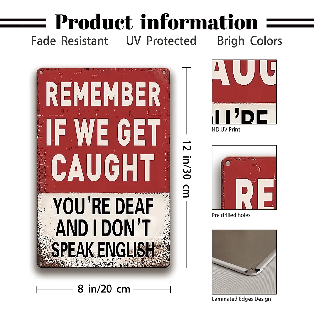 Novelty Metal Tin Sign 12x8 Inches - Hilarious Red 'Remember If We Get ...