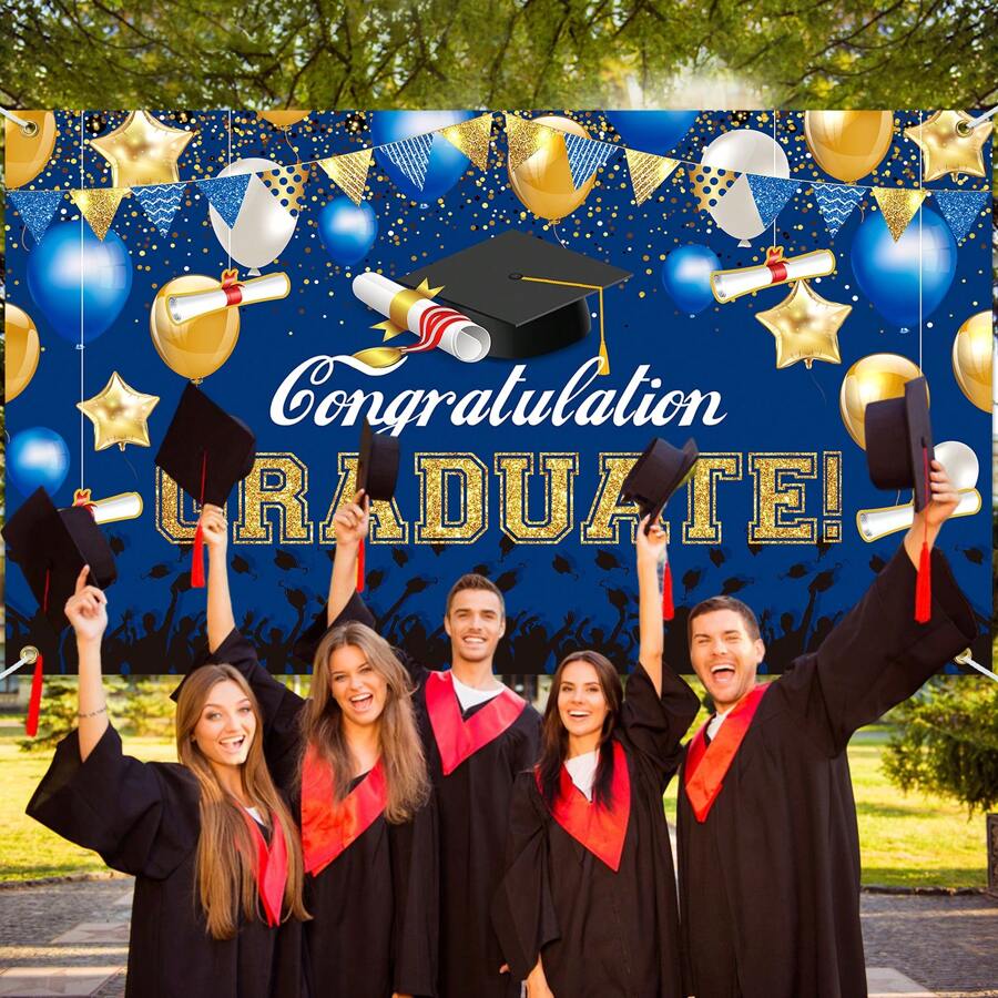 Graduation Party Banner 71x43 Inch Congrats Grad Banner For Graduation ...