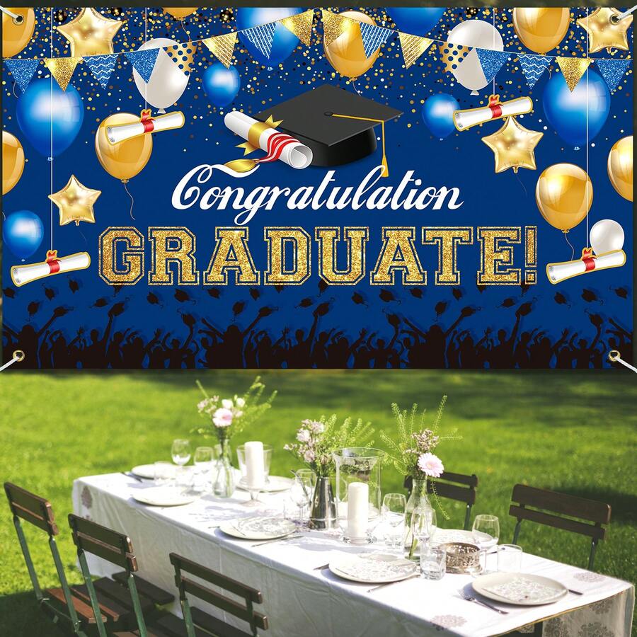 Graduation Party Banner 71x43 Inch Congrats Grad Banner For Graduation ...
