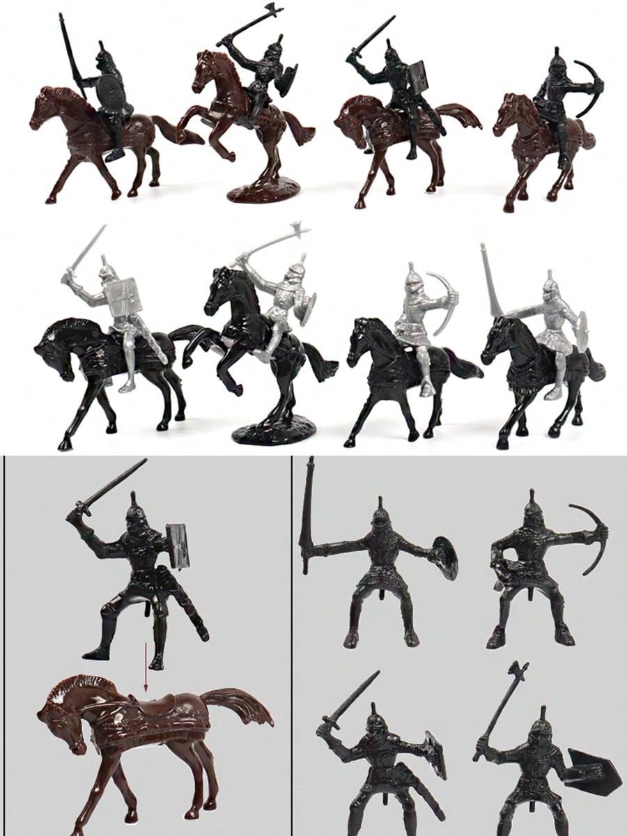 28pcs Medieval Soldier & Knight & Horse Toy Set Including Infantry ...