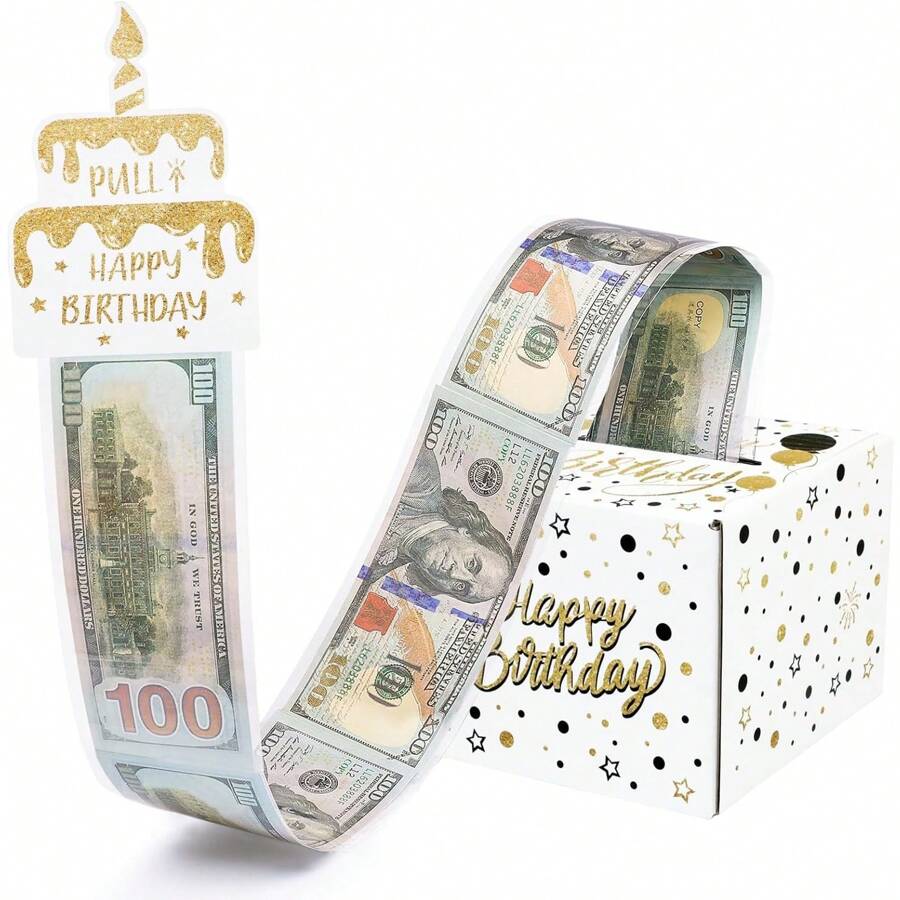 Birthday Money Box For Cash, White Surprise Box Explosion Gift For Men ...