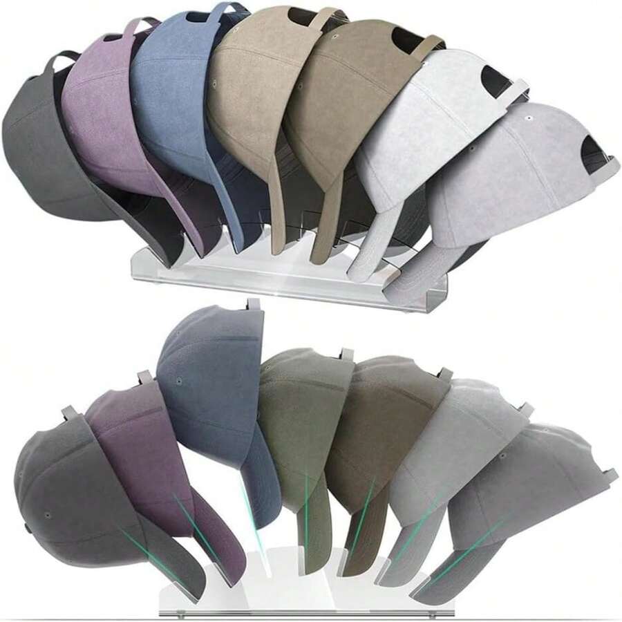 1Pc Acrylic Cap Storage Rack With Grooves, Baseball Cap Display Rack ...