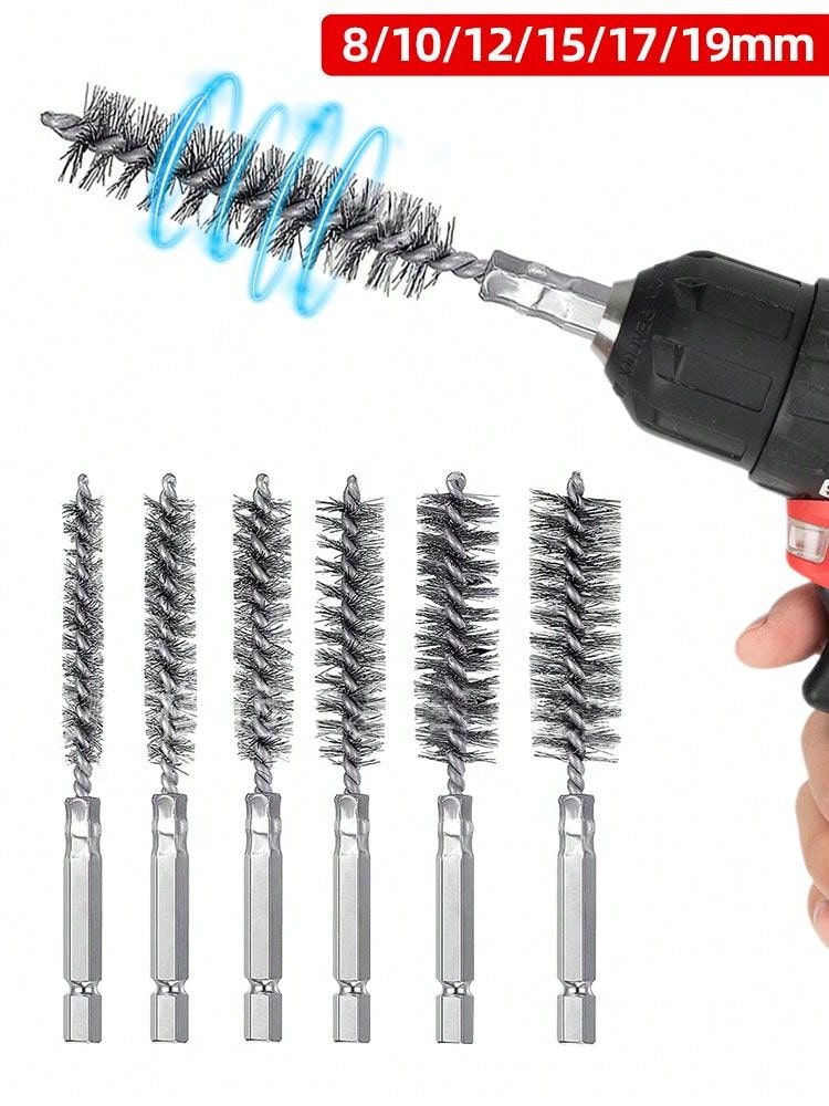 1/4 Inch Hexagonal Handle Steel Wire Brush, Long Drilling Brush, Hard ...