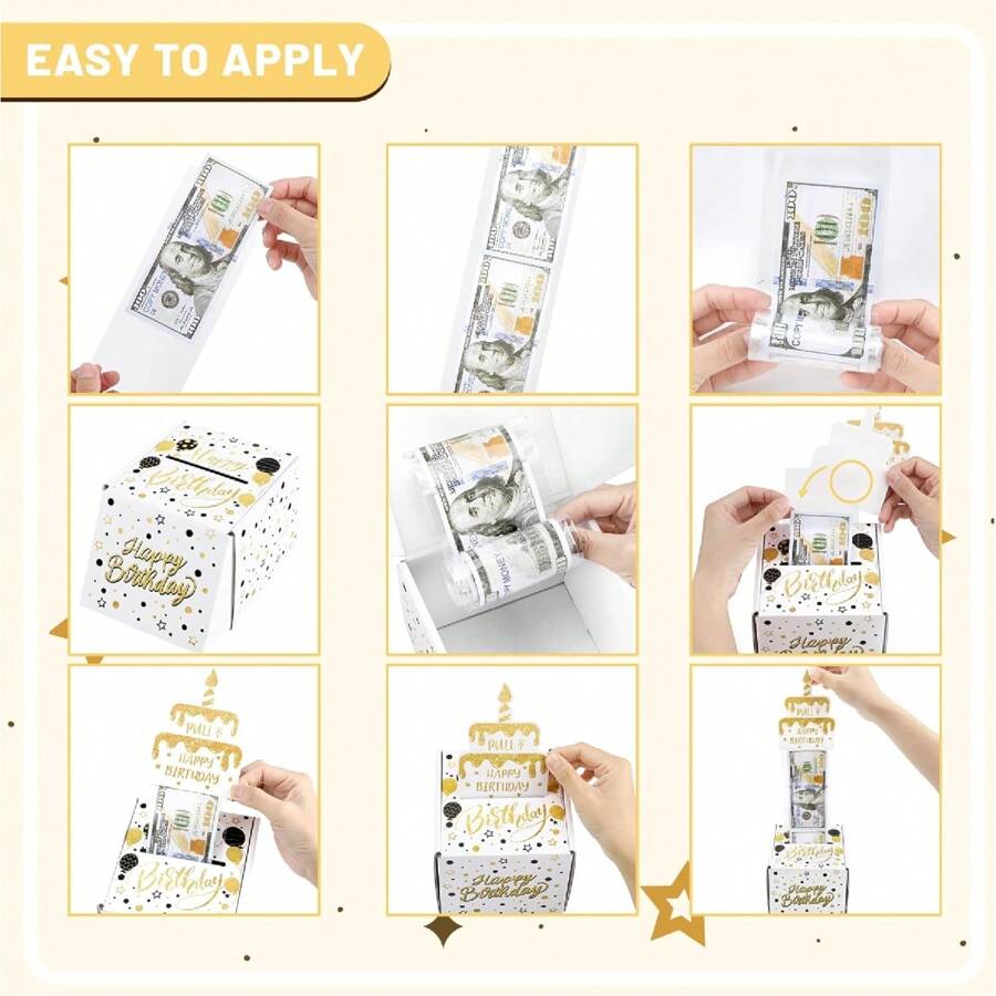 Birthday Money Box For Cash, White Surprise Box Explosion Gift For Men ...
