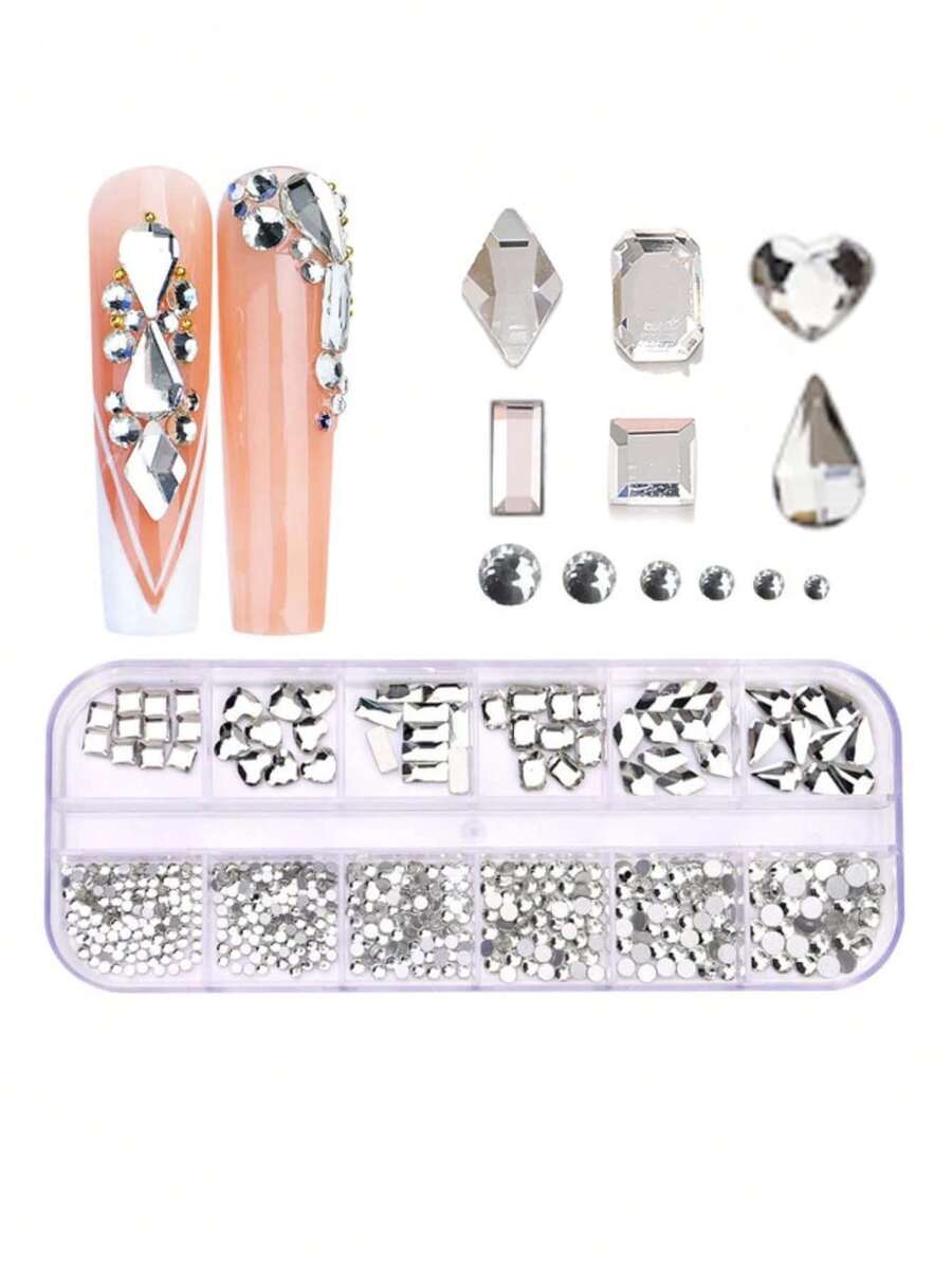 12 Grids White Plastic Storage Container With Half Flat And Half ...