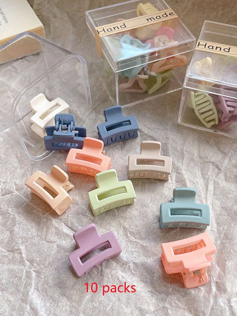10pcs Morandi Style Mini Hair Claw Clips For Little Girls, Hair ...