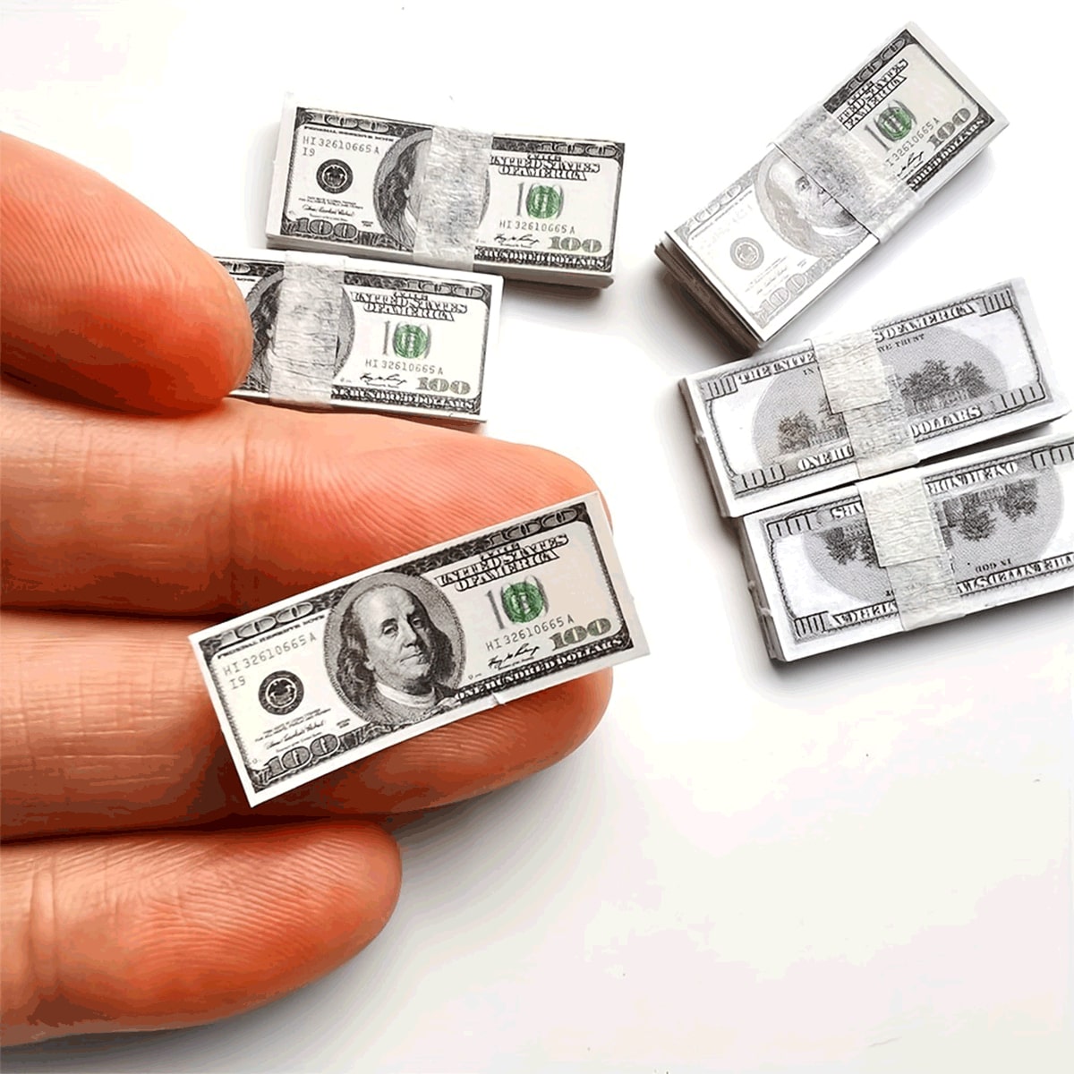 15 Sheets/Bundle 1/12 Mini Doll Money Mini Dollar Pound Bill Model Toys ...