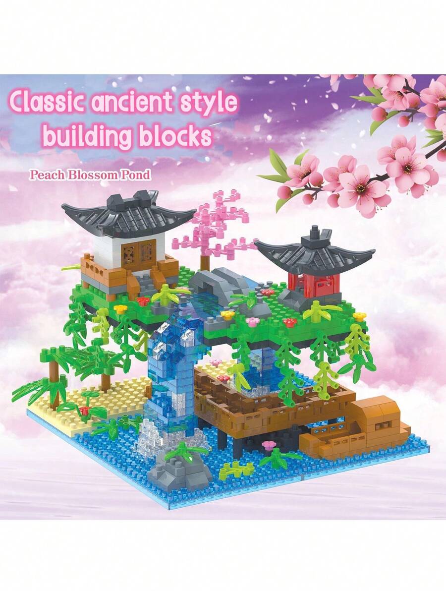 1Set Different Ancient Miniature Building Blocks, Classic Waterfalls ...