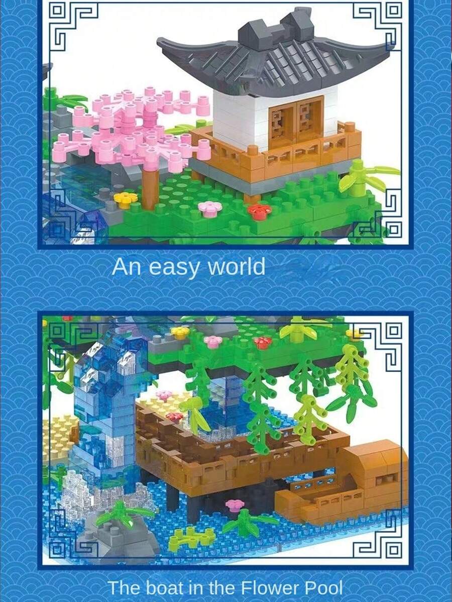 1Set Different Ancient Miniature Building Blocks, Classic Waterfalls ...
