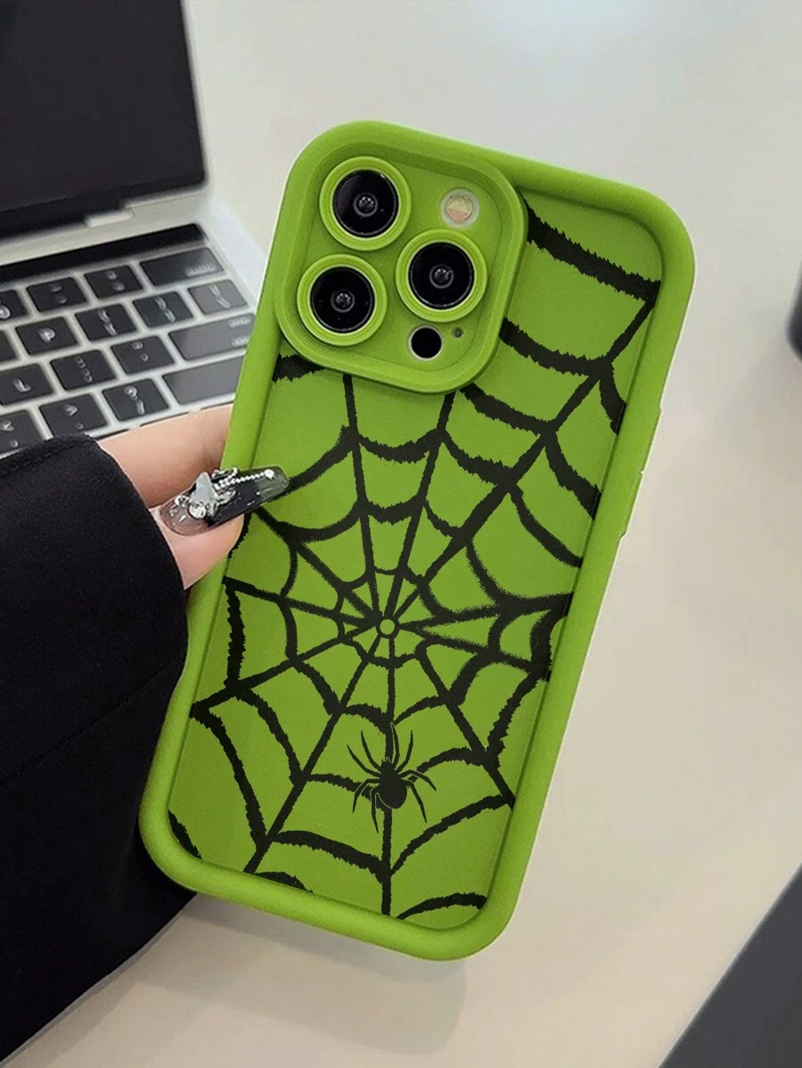 Cover Per Telefono Verde Con Motivo Di Ragnatela, Protettiva Per Occhi ...