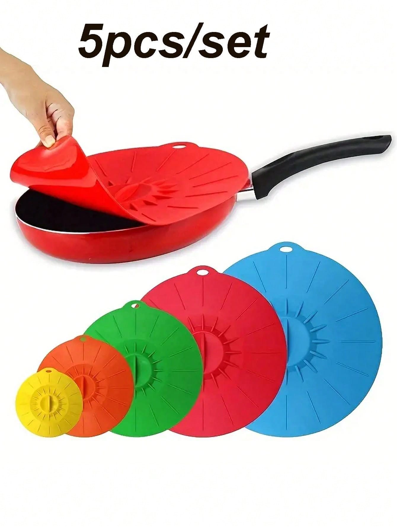 5pcs/Set Microwave Cover Silicone Lids, Silicone Fresh-Keeping Cover ...