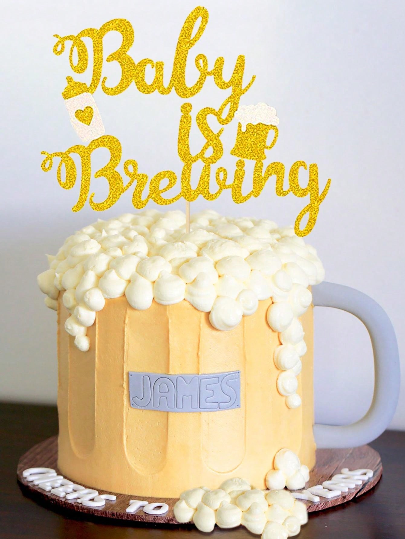 LaVenty Baby Is Brewing Cake Topper Baby Is Brewing Baby Shower Cupcake ...