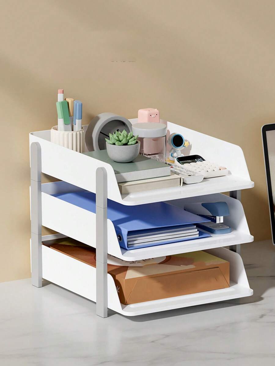 1pc Desktop Document Organizer Shelf Office Tabletop Book A4 Paper ...