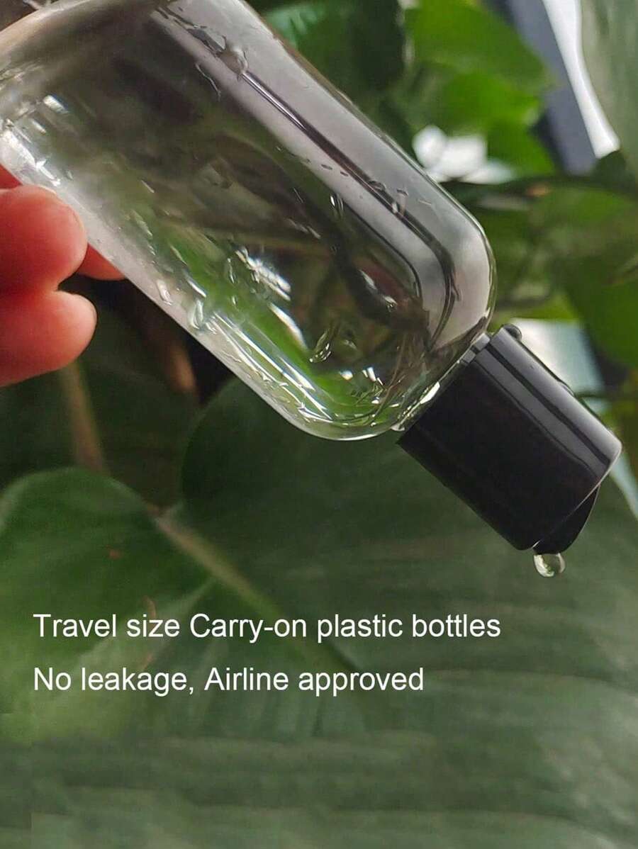 1/3/5PCSClear Plastic Refillable Squeeze Bottles With Black Disc Top ...