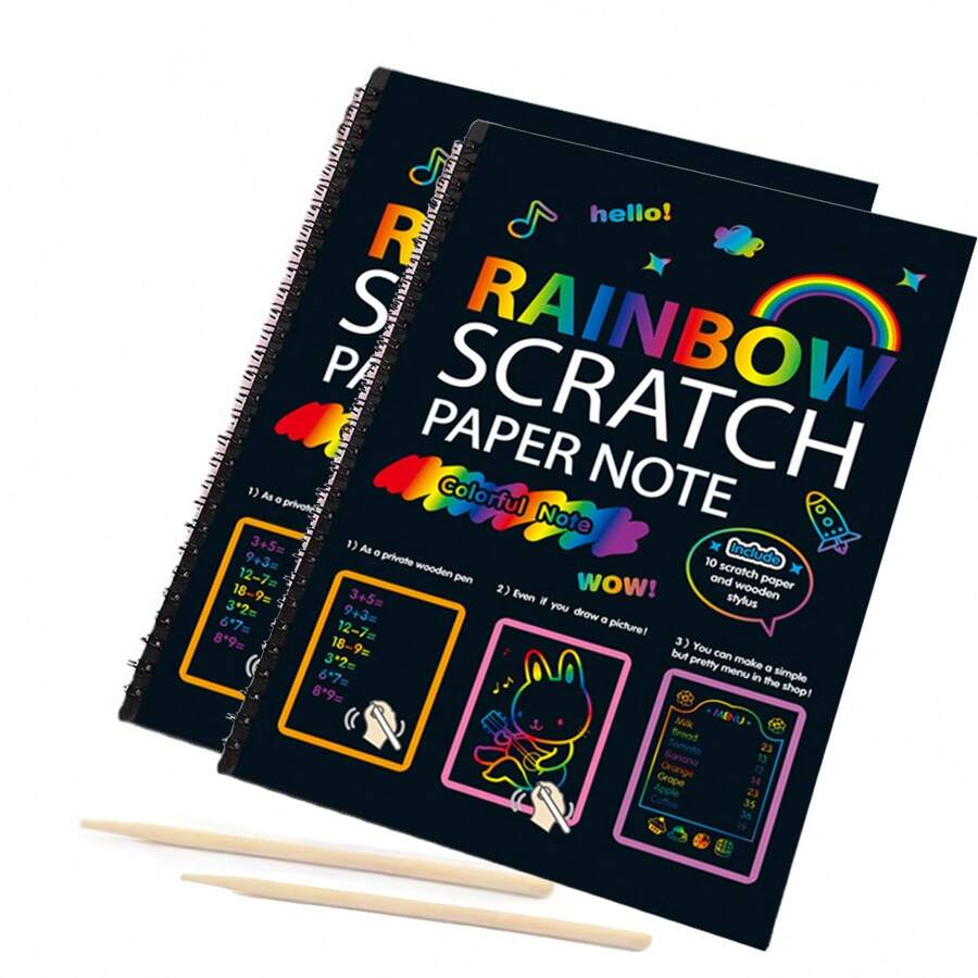 Scratch Paper Art Set Rainbow Magic Scratch Paper For Teenager Black ...