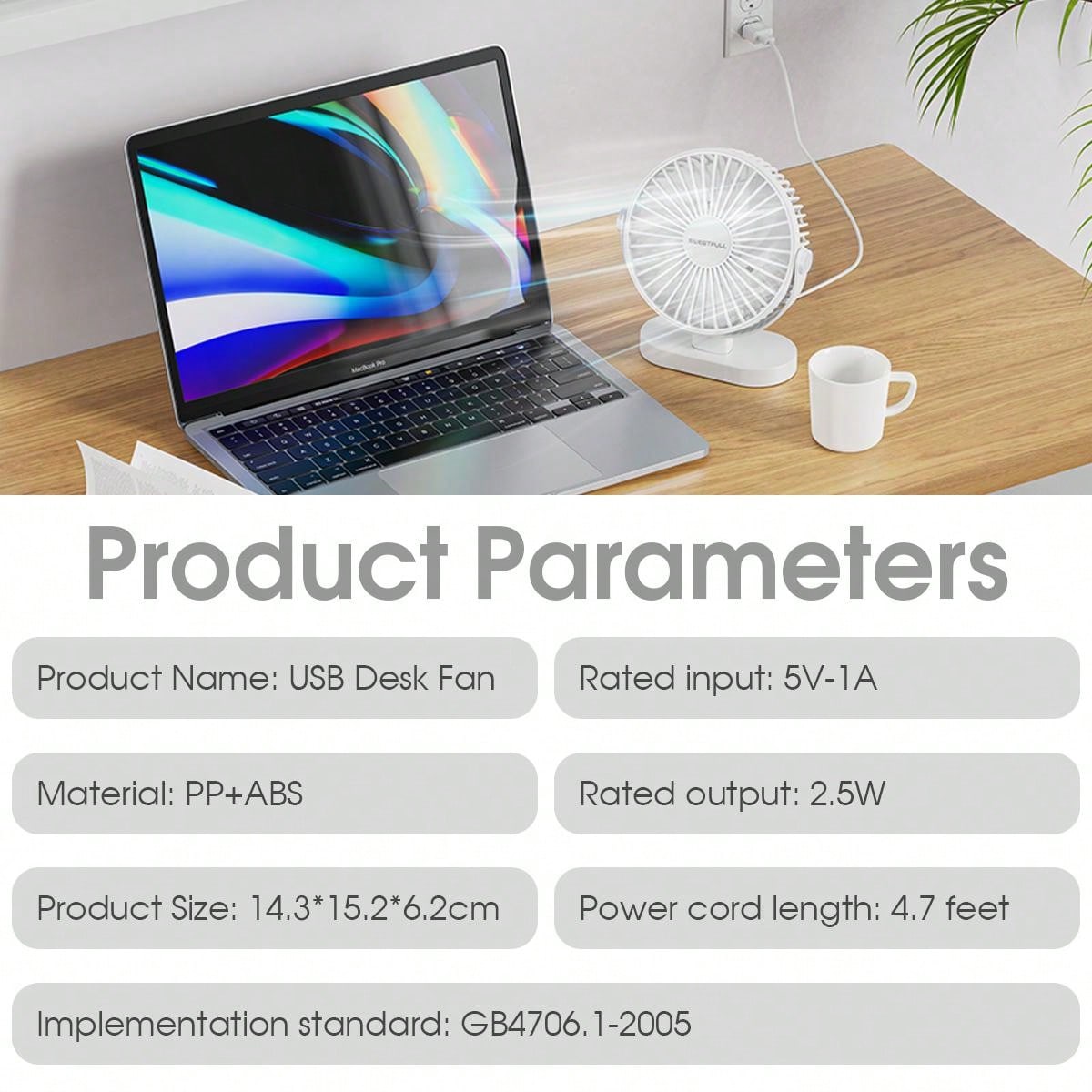 Przenośny, mini USB Biurkowy Wentylator , Pulpit Gabinet Cichy ...