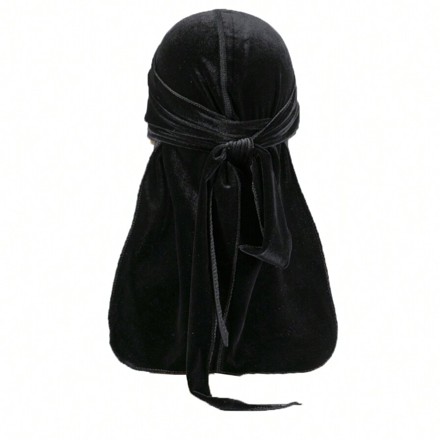 1pc Superior Plush Durag Soft Plush Durags For Men And Women Long