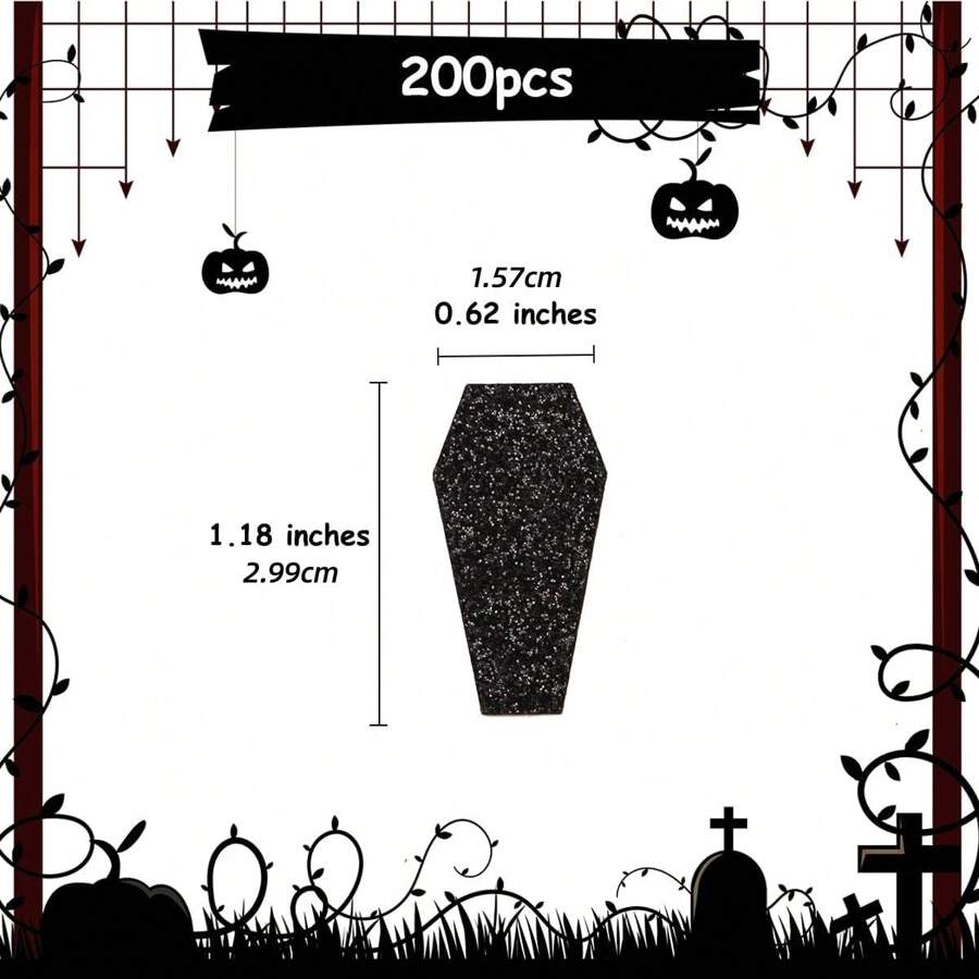 200Pcs Tombstone Confetti,Glitter Gothic Theme Confetti, Tombstone ...