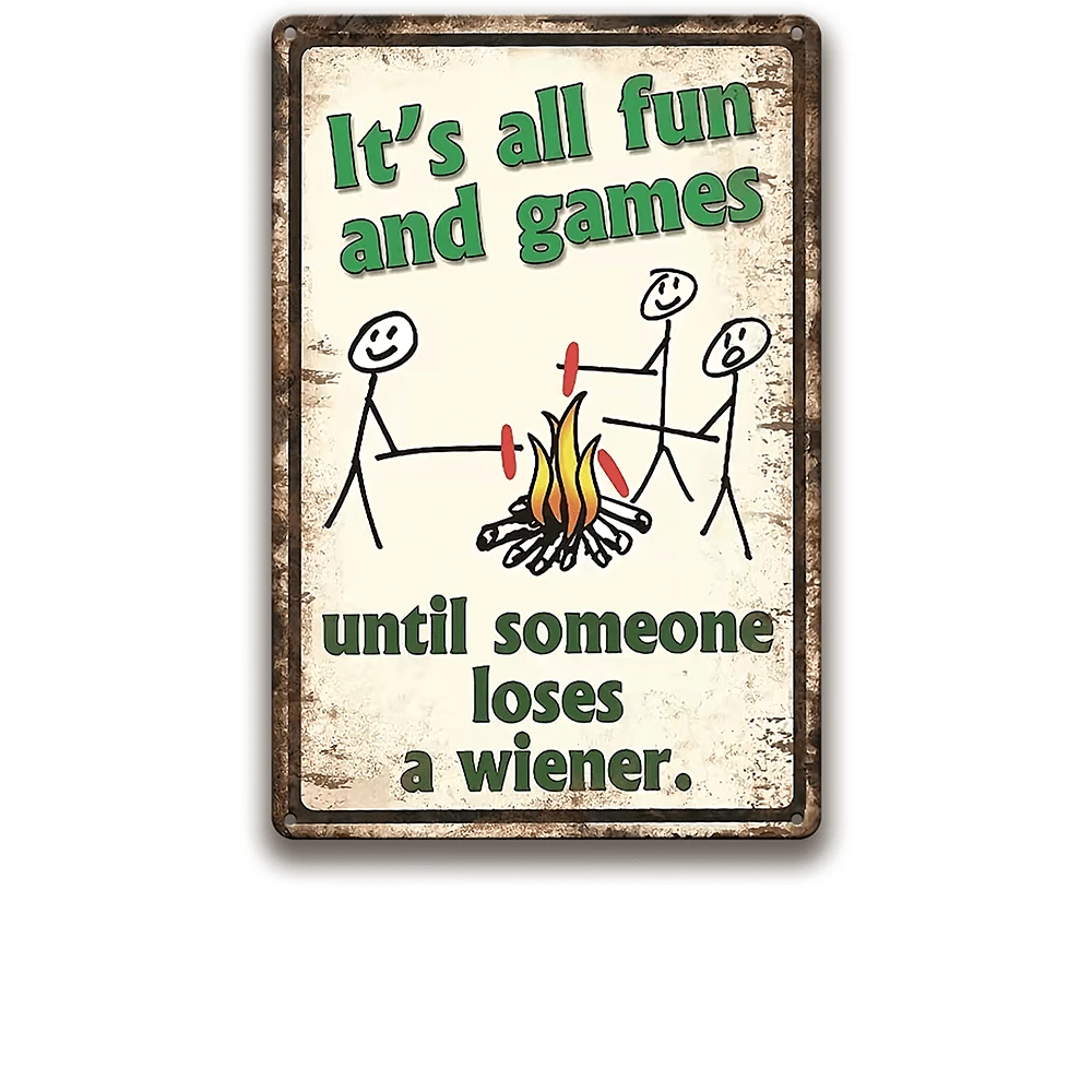 Outdoor Camping Humor Metal Tin Sign 12x8 Inches - Funny Campfire Games ...