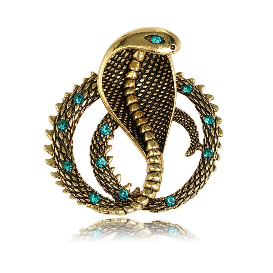 Vintage Personality Cobra Brooch, Cool Men's Diamond Inlaid Brooch ...