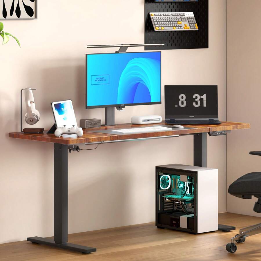 63 Inch Electric Standing Desk Ergonomic Height Adjustable Computer ...