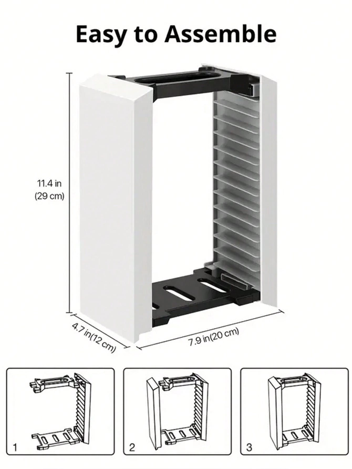 Video Game Storage Tower (12 CD Disc Blu-Ray Case) Universal DVD Holder ...