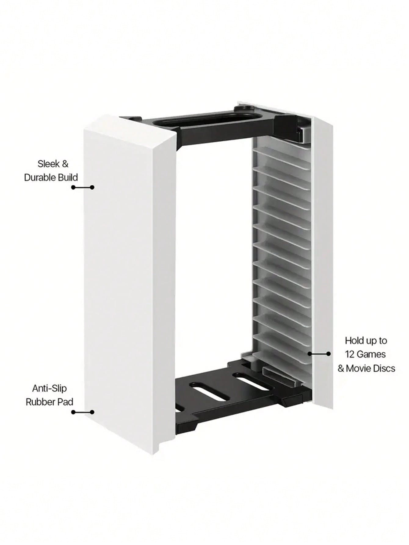 Video Game Storage Tower (12 CD Disc Blu-Ray Case) Universal DVD Holder ...