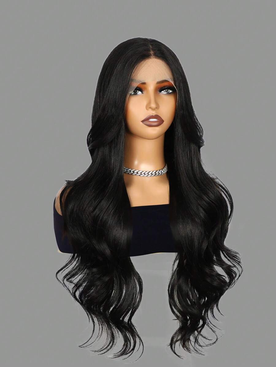 Black Wigs Long Loose Wavy Synthetic Lace Front Wigs 13 3 5 Hd