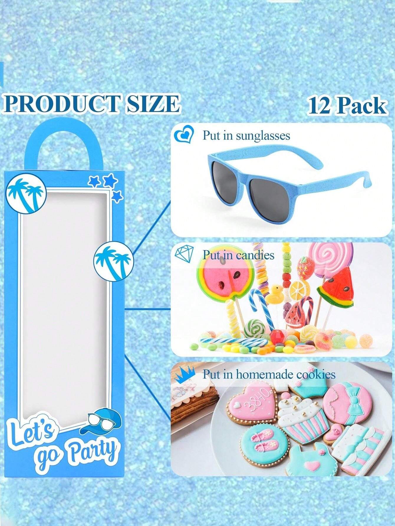 12/16PCS Set Blue Party Favor Boxes Blue Doll Gift Boxes Birthday Party ...