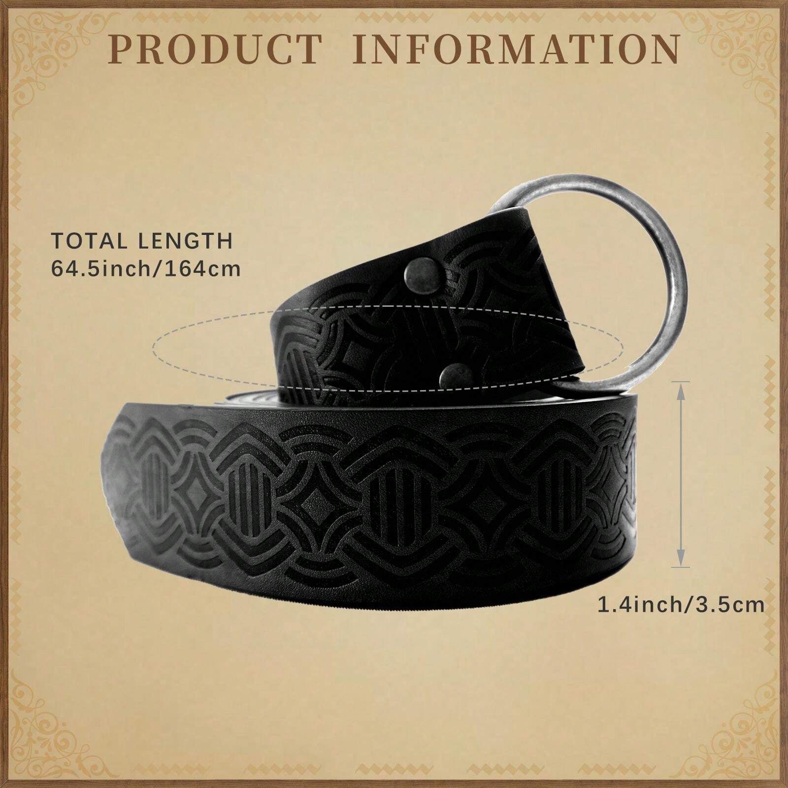 Halloween Viking Leather Belt Ren Faire Belt Medieval Mens Belt Wide PU ...