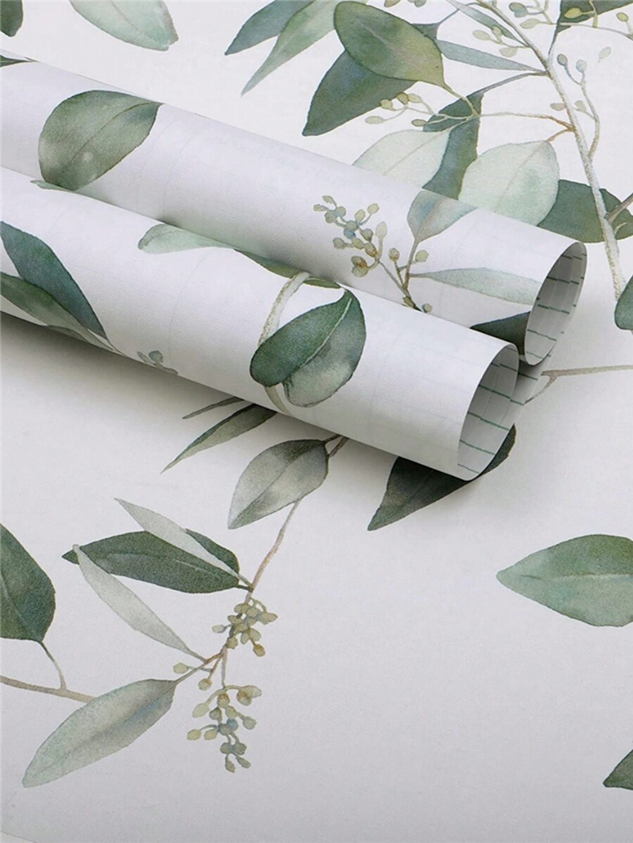 1 Roll Vinyl Green Leaf Peel And Stick Wallpaper Self Adhesive Contact ...