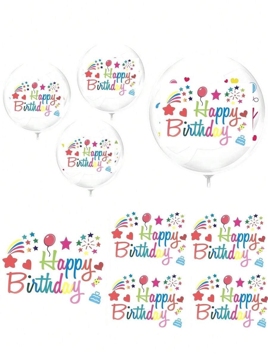 1/3/5Pieces Mixed Color Happy Birthday Stickers Celebration Birthday ...