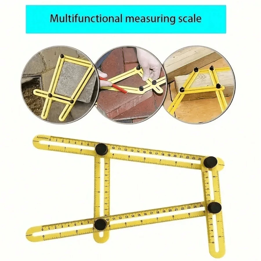 New 1pc Multi-Functional Foldable Plastic Four-Fold Ruler, For ...