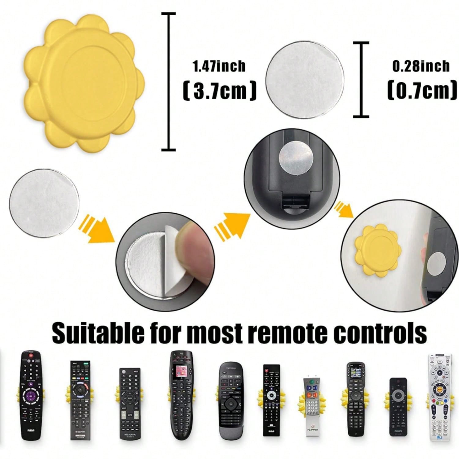Magnetic Remote Control Holder - 2/4/6 Pcs Black Set For TV, Fan, And ...