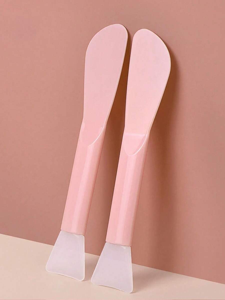 Silicone Facial Mask Brush With Soft Head & Scraper, Two-In-One Mud ...