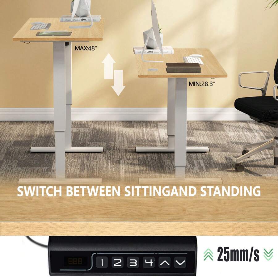 63 Inch Electric Standing Desk Ergonomic Height Adjustable Computer ...
