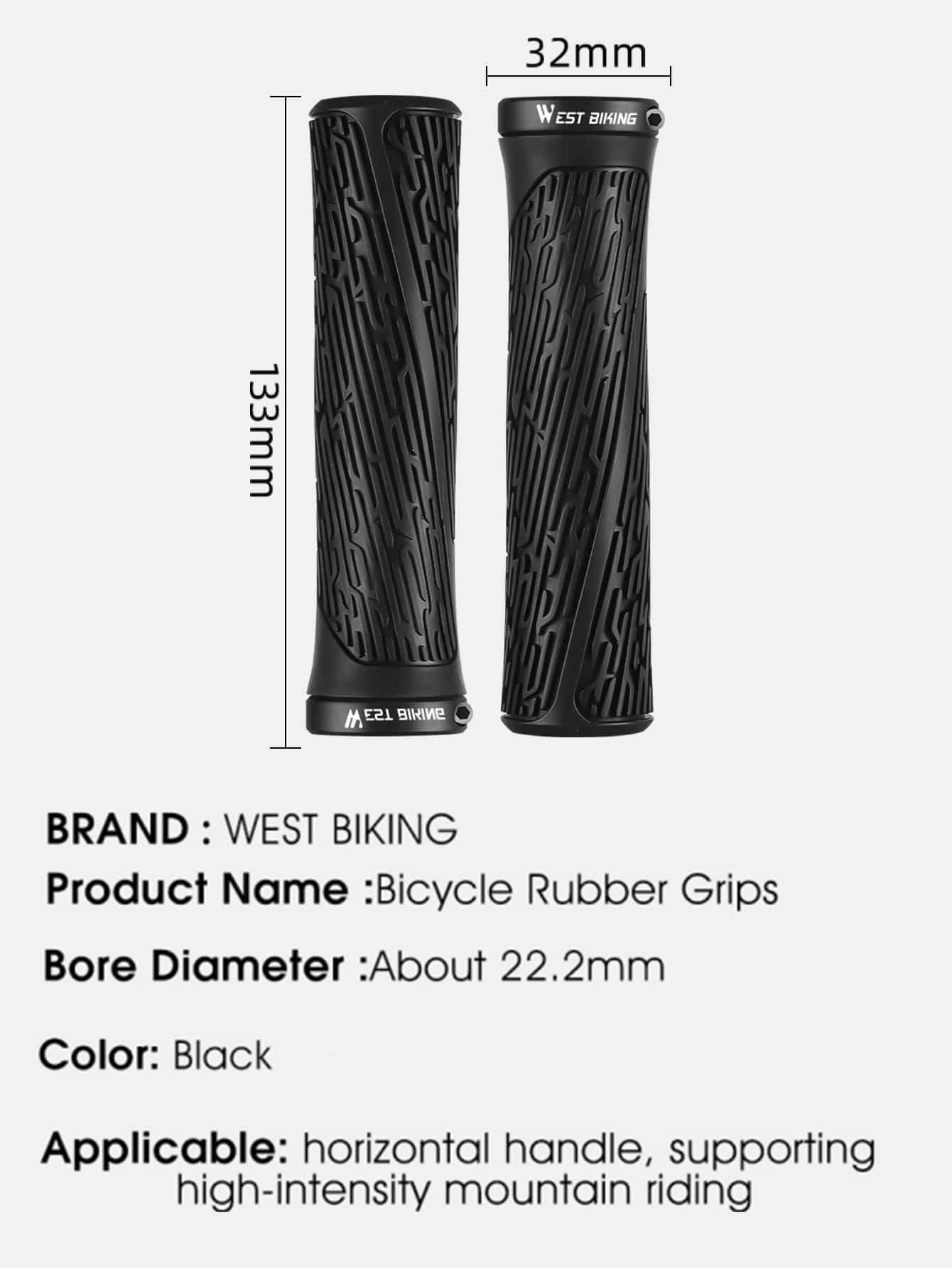 WEST BIKING 1pair West Biking Bicycle Handlebar Grips, Mtb Anti-Slip ...