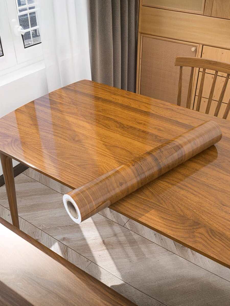 1 Roll Mahogany Woodgrain Contact Paper, Self-Adhesive Wallpaper For ...