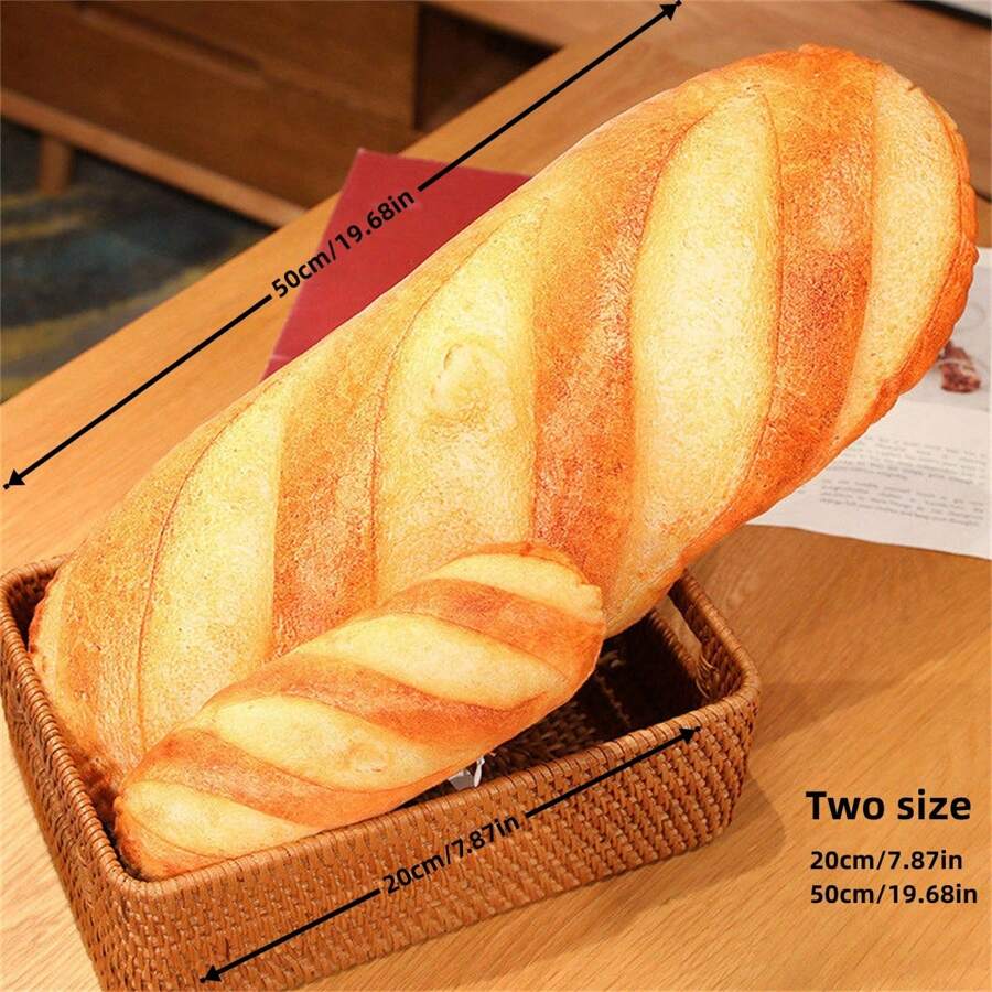 1pc Simulation Bread Shaped Plush Doll Stuffed Toy, 3d Soft Bread ...