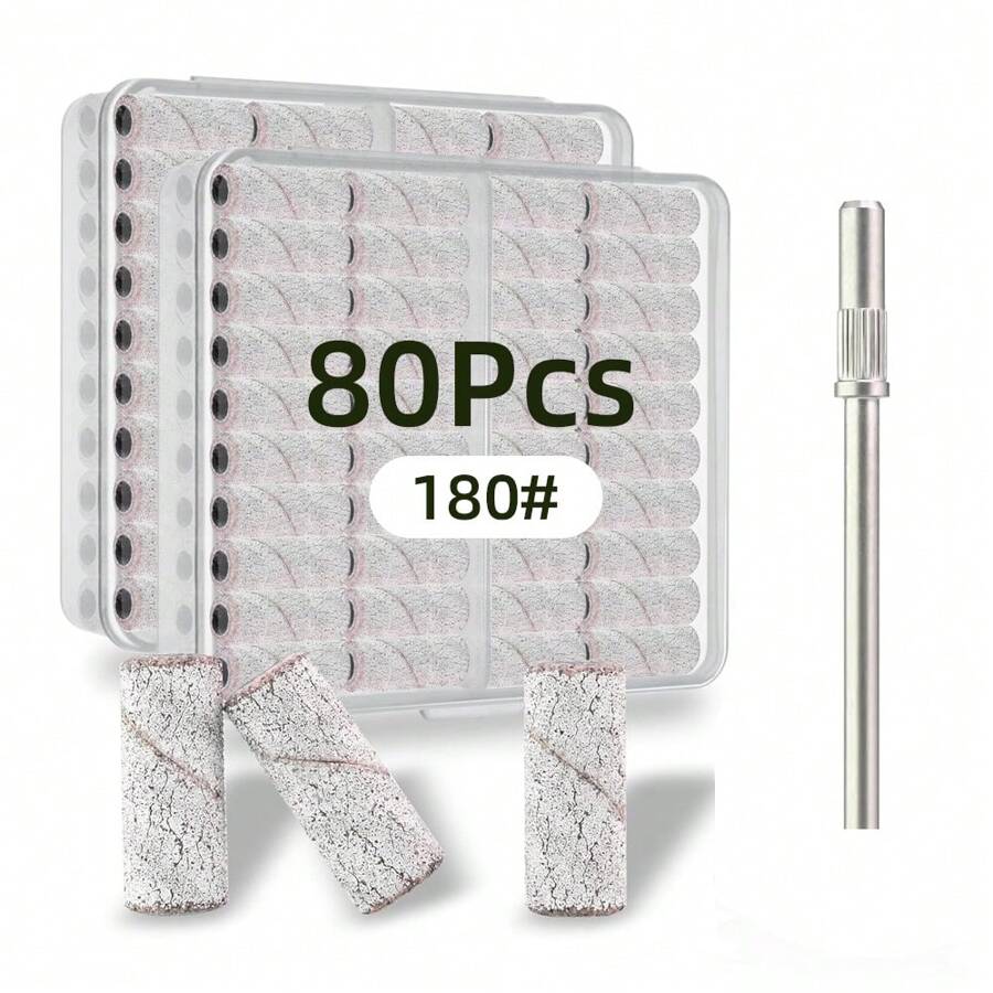 Small Sanding Bands For Nails Drill, 80Pcs Nail Sanding Drill Bits Set ...