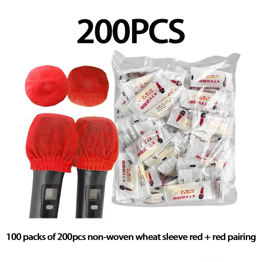 1pc 100 Small Bags 200 Disposable Non-Woven Microphone Covers, O/U ...