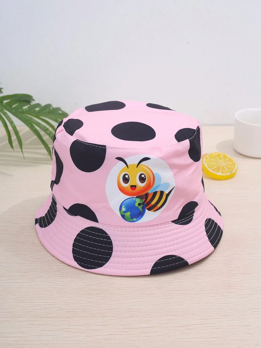 1 Stück Rosa Kinder Gepunktete Biene Tier Fischerhut Für Street ...