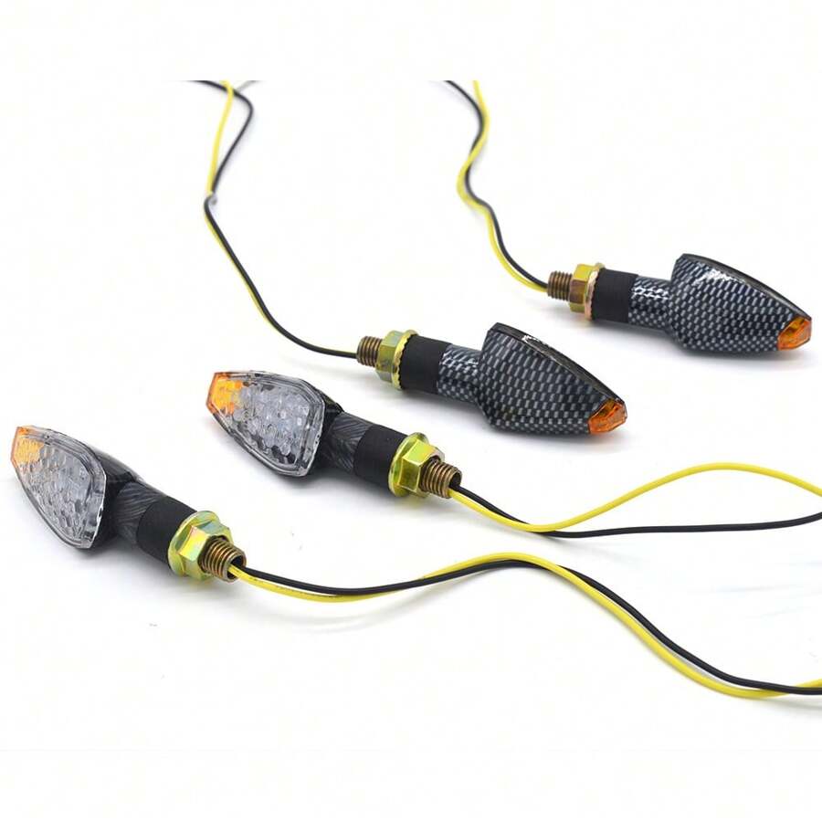 4pcs 12V/24V Motorcycle Turn Signals Turn Signal Light 14LED Indicator Amber Light Blinker LED ...