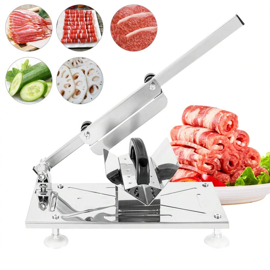 Manual Frozen Meat Slicer Stainless Steel Meat Cutter Beef Mutton Roll ...
